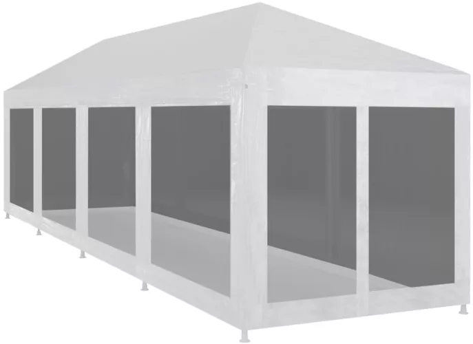 Cort Pavilion Alb 12x3 m cu 10 Pereti Laterali tip Plasa pentru ...