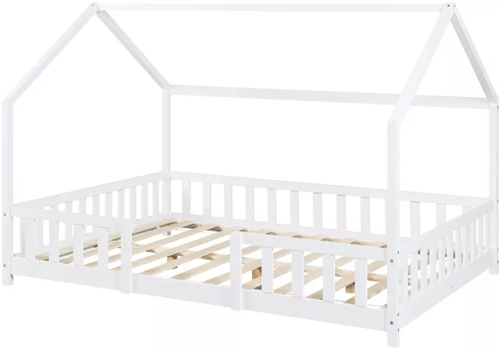 Set Pat Copii Sisimiut tip Casuta cu Saltea Inclusa si Protectie ...