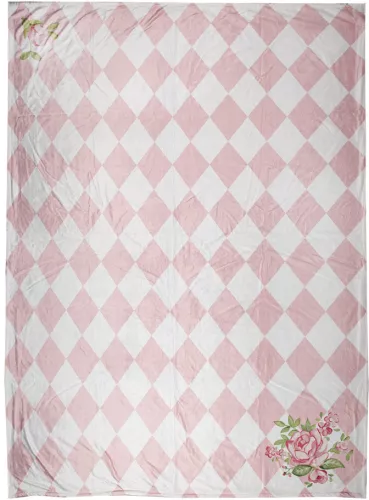 Patura textil alb roz verde 130x170 cm SWR60 - cel.ro