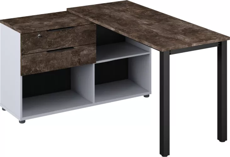 Birou de colt pentru PC beton gri inchis KLAUDIUS TIP 8 tk-0000394620 ...