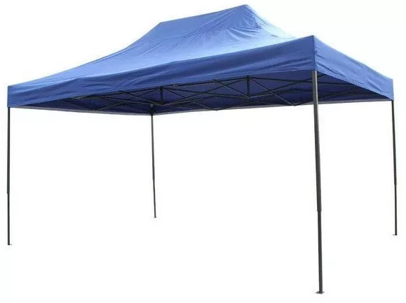 Cort Pavilion 3x4.5m Albastru Pliabil Cadru Metal pentru Curte Gradina ...