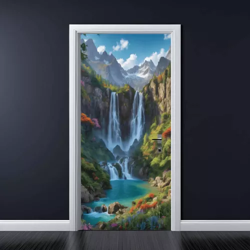 Folie imprimata color pentru decor Usa dimensiune 200 x 90cm model AVX-DR27