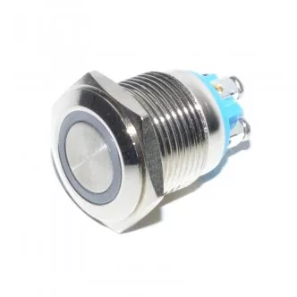 Intrerupator metalic LED 12V OFF- ON fara retinere ermetic IP65 ...