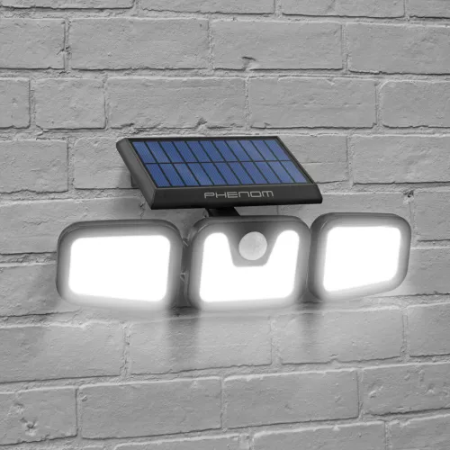 Reflector solar 10W 600lm IP65 rotativ cu senzor de miscare 3 LED-uri ...