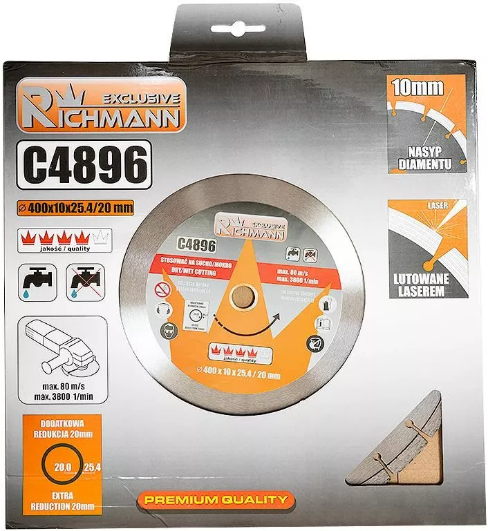 Disc diamantat beton taiere umeda si uscata 400 mm/25.4 mm Richmann ...