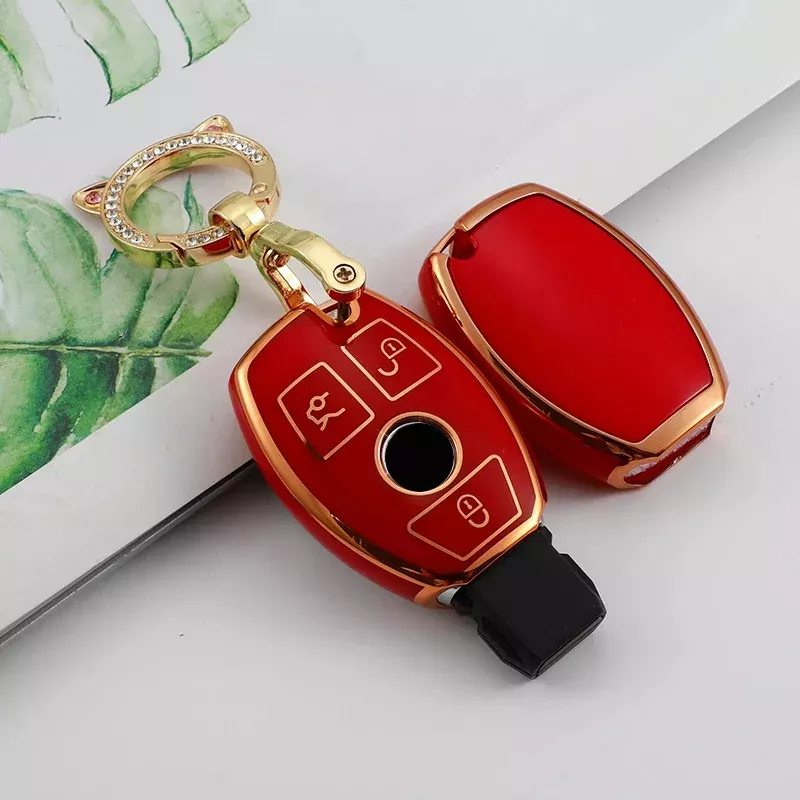 Husa cheie tpu rosu Mercedes A B C E R Class GLS GLA GLK GLC CLS CLA ...