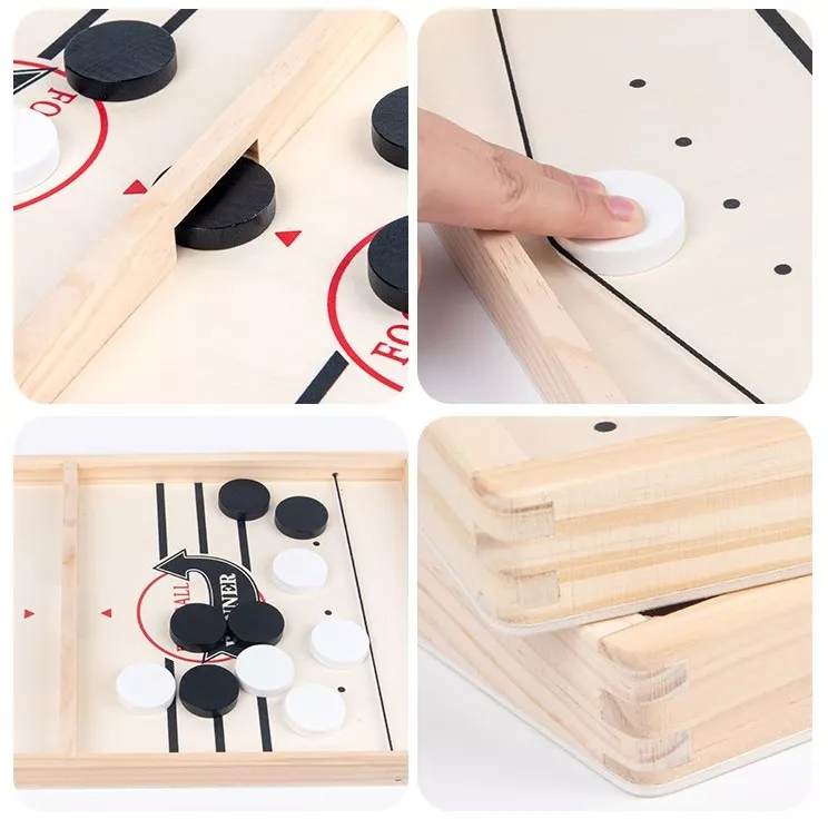 Joc Fooseball Interactiv Flippy Tip Hockey pe Gheata din Lemn 10 Piese ...