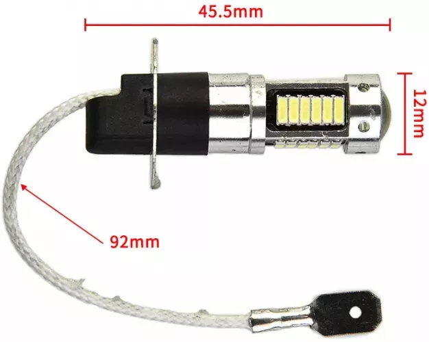 Set Becuri led H3 Canbus 6000K 1800LM 12V alb rece FLS1650 - cel.ro