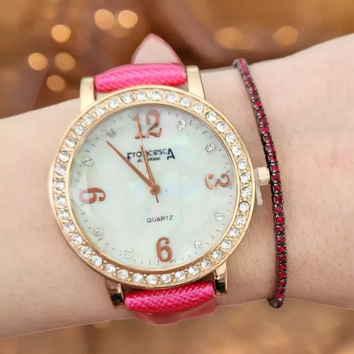 Set ceas casual de dama cu bratara inclusa display analog mecanism ...