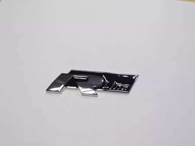 Sticker 3D R line R-LINE argintiu cu negru