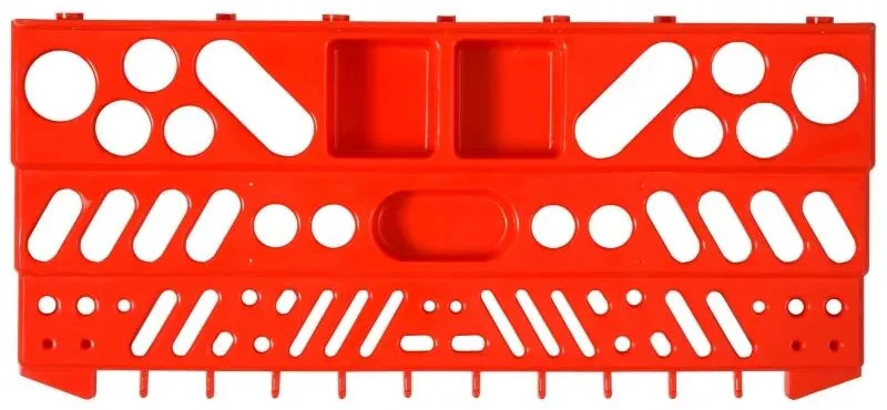 Panou scule PP 2 module 2 rafturi tip suport 50 de carlige gri si rosu ...