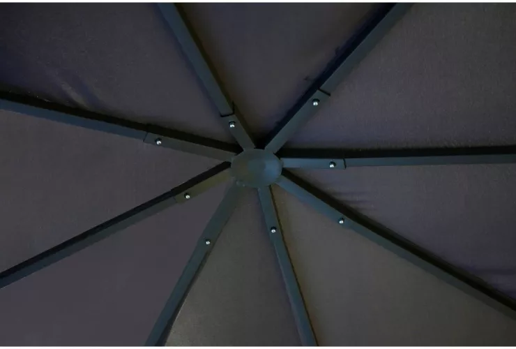 Pavilion pentru gradina/terasa cadru metalic gri 3x3x2.55 m Elena ...