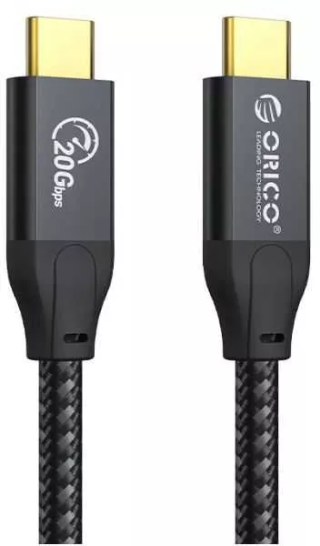 Cablu 100W 4K60Hz USB Type C - USB Type C 1m Gen2.2 20Gbps negru Orico ...