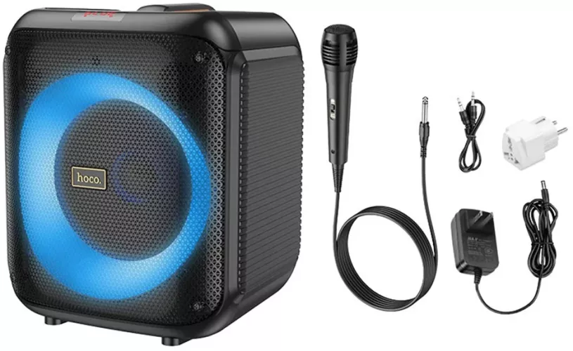 Boxa Bluetooth V5.1 TF USB AUX TWS RGB cu Microfon - Hoco Graceful HA1 ...