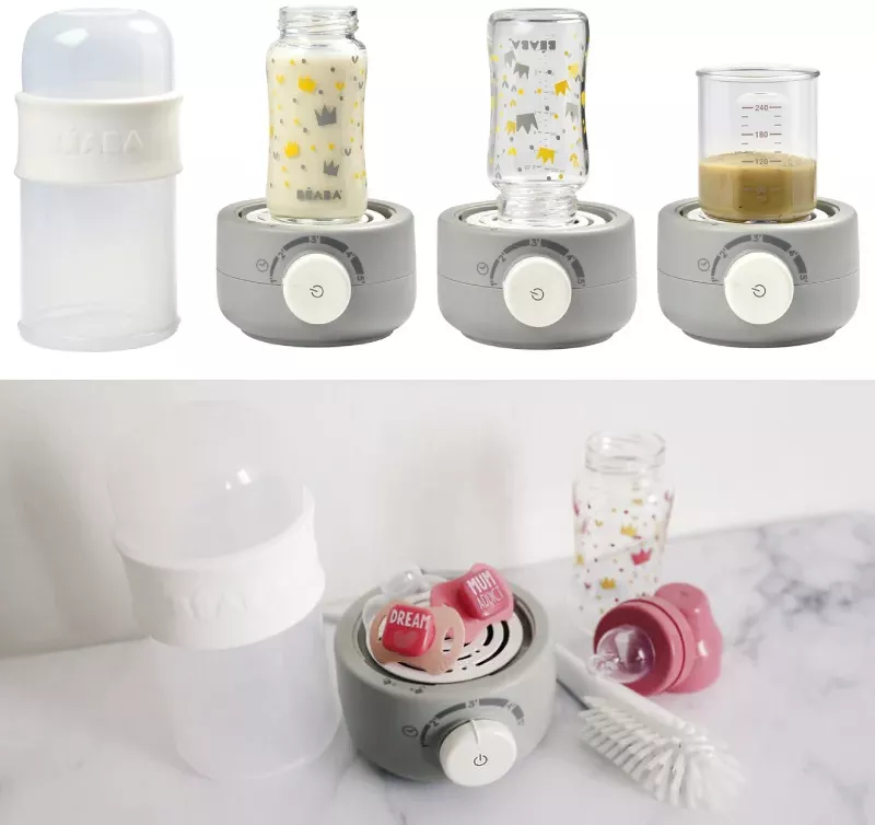 Incalzitor biberoane si sterilizator Beaba BabyMilk Second Grey B911620 ...