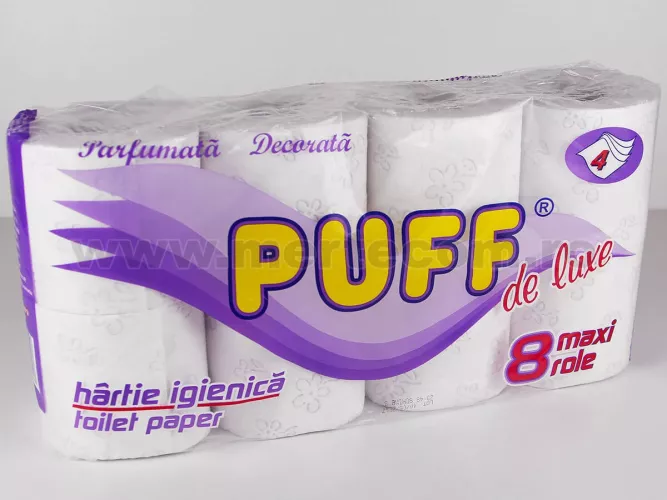 Puff Hartie igienica 8 role 4 straturi Deluxe 5944516001258 - cel.ro