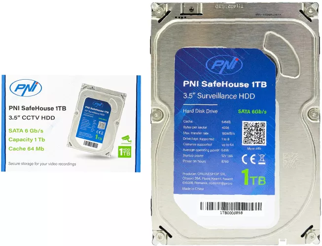 Hard Disk intern PNI SafeHouse 1TB 3.5" HDD CCTV 64MB pentru sisteme de