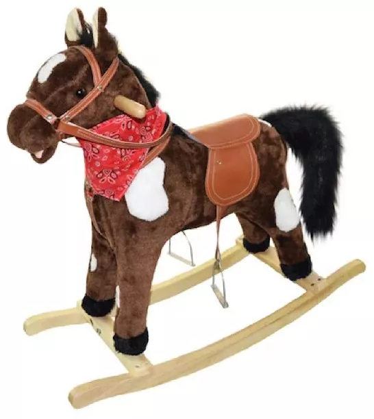 Calut balansoar cu manere din plus cu melodii si lumini maro HORSE1 ...