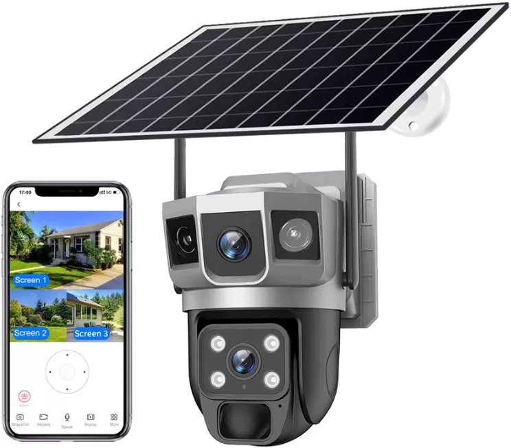 Camera de supraveghere cu panou solar MaGeCa WIFI 4MP Full HD Rotire ...