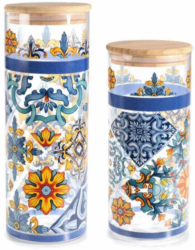 Set 2 borcane Maiolica 10x27.5 cm 10x23 cm A80.18.90 - cel.ro