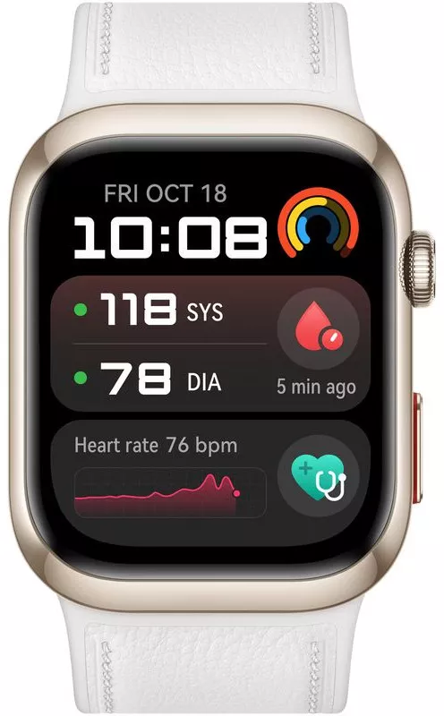 SmartWatch Huawei Watch D2 Gold aluminum curea White Composite Leather ...