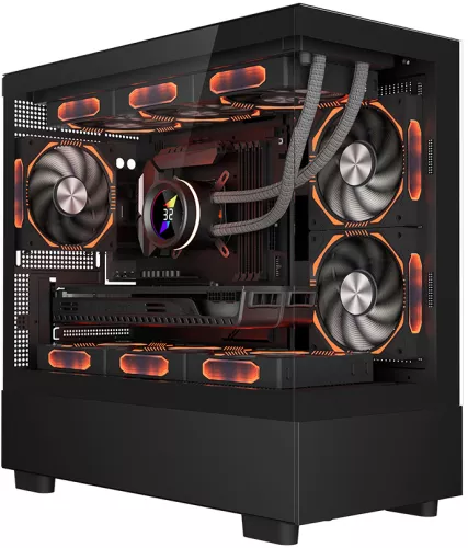 Carcasa Gaming 1STPLAYER MI5 Middle Tower ARGB Negru Tempered Glass M ...