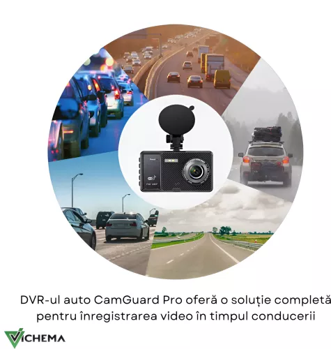 Camera Auto CamGuard Pro Vichema HD 1080P Camera Spate DVR Auto Unghi ...