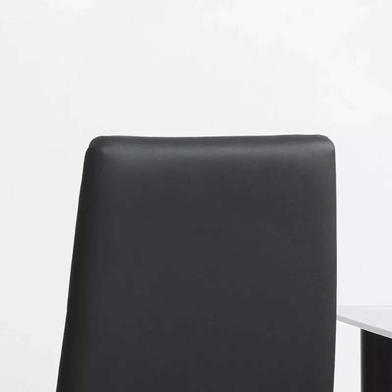 Set 4 scaune bucatarie/living Tomlo piele PVC otel negru 41x50x97 cm ...