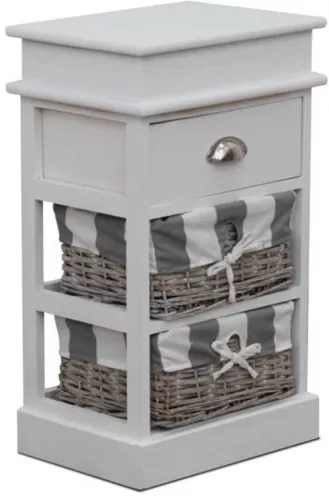 Comoda 2 cosuri gri alb Matias 38x28x64 cm 0000105562 - cel.ro