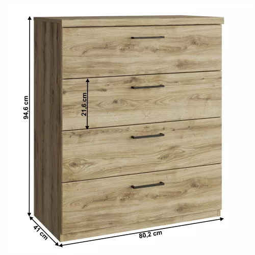 Comoda stejar navarra Dorsi 80.2x41x94.6 cm 0000358623 - cel.ro