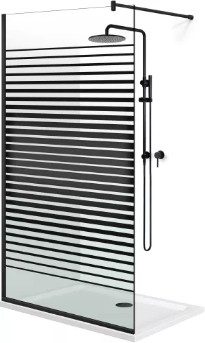 Paravan dus walk-in Aqua Roy ® Black negru mat model Apollo negru ...