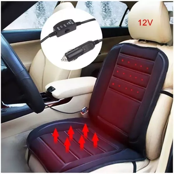 Set 2 Huse Scaun Auto 12V cu Incalzire si 2 Trepte de Reglare a ...