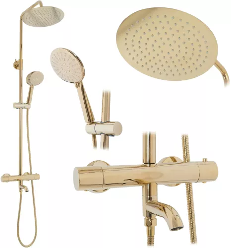 Set de dus cu termostat Lungo Gold Auriu REA-P4114 - cel.ro