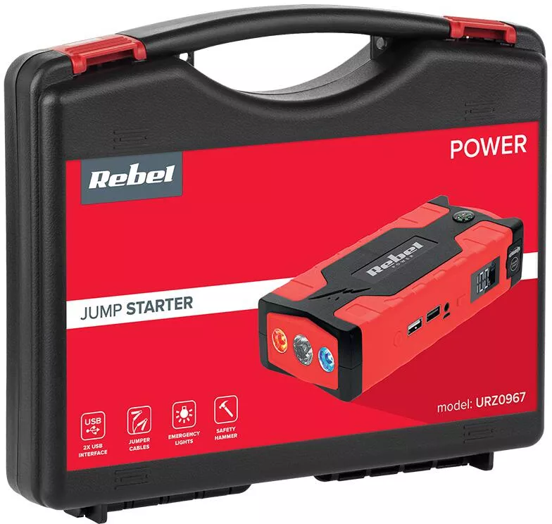 Starter auto portabil 3 in 1 Compresor Powerbank Lanterna 10000 mAh USB ...