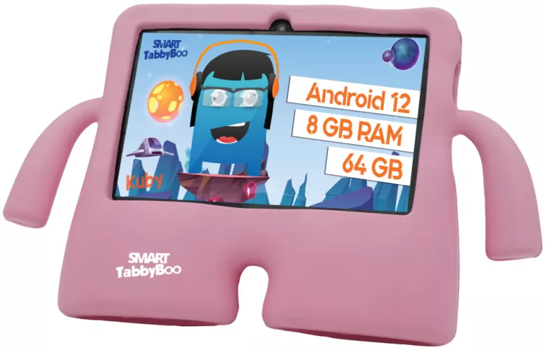 Tableta copii SMART TabbyBoo Kuby PRO 2024 roz 64GB 8GB RAM ecran 7 ...
