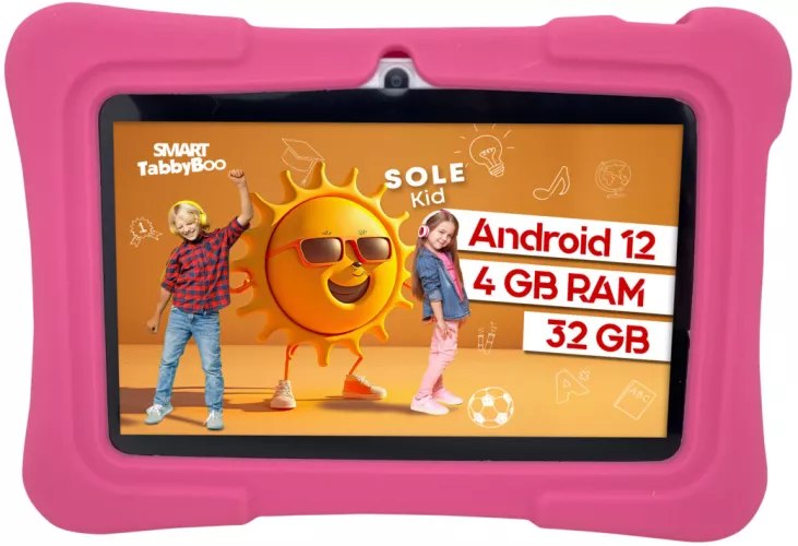 Tableta copii SMART TabbyBoo Sole KID 2024 roz 32GB 4GB RAM ecran 7 ...