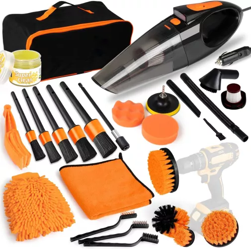 Set Curatare Auto 21 de piese Detailing Auto Interior si Exterior ...