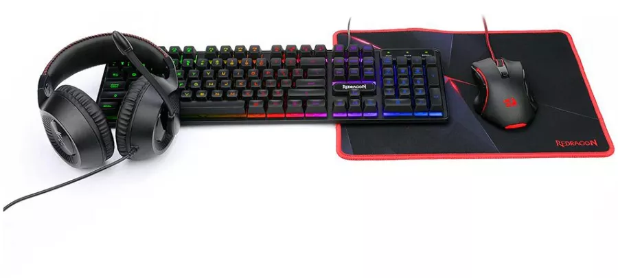 Kit gaming cu fir Redragon S137 Essentials 4 in 1 - mouse tastatura casti