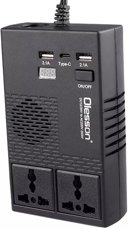 Invertor auto Olesson convertizor 12-24V la 220V AC cu Display putere ...