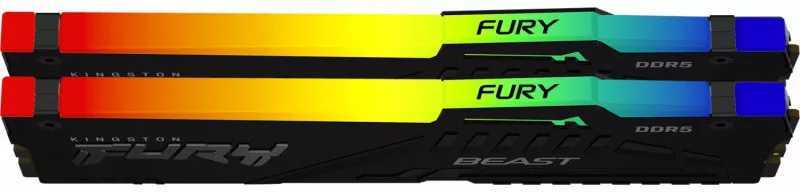 Kit Memorie RAM Kingston FURY Beast RGB 64GB 2x32GB DDR5 6000MHz CL36 Dual - cel.ro