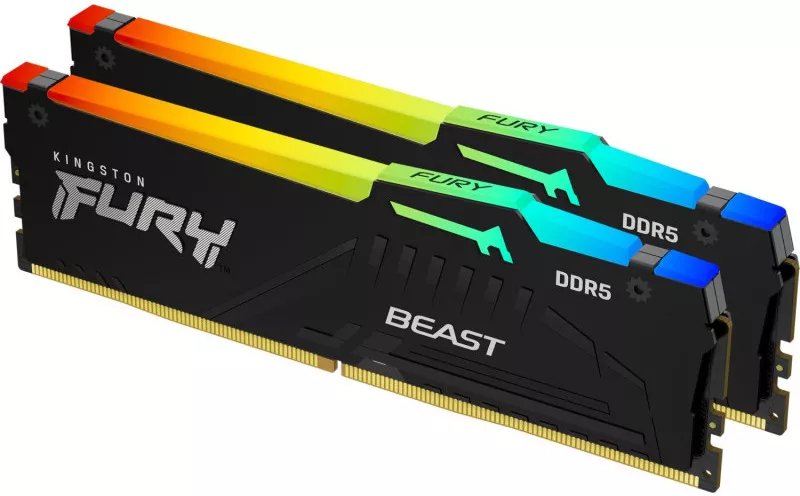 Kit Memorie RAM Kingston FURY Beast RGB 64GB 2x32GB DDR5 6000MHz CL36 Dual - cel.ro