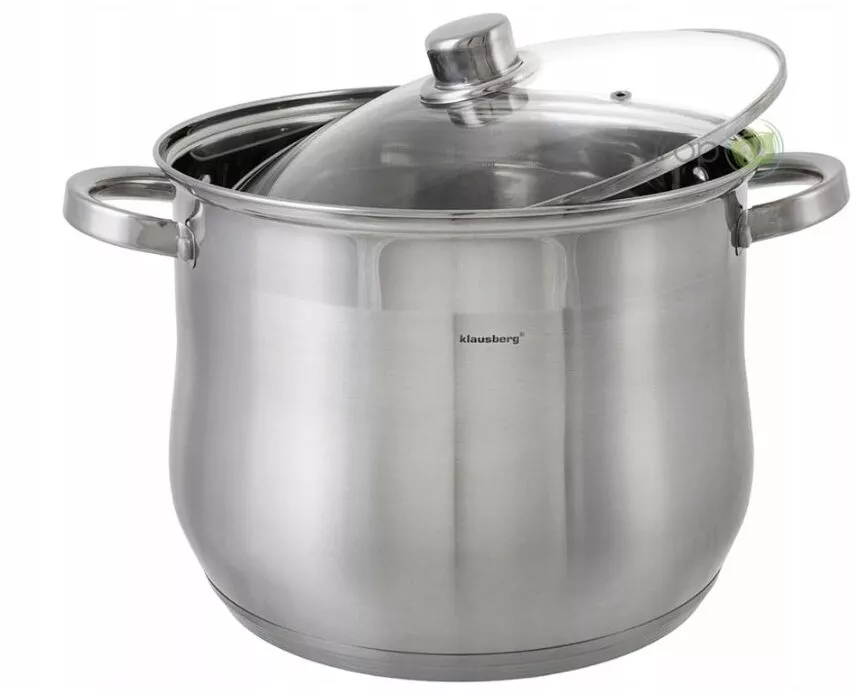 Oala din inox cu capac din sticla 28cm fund termic multistrat 13l ...