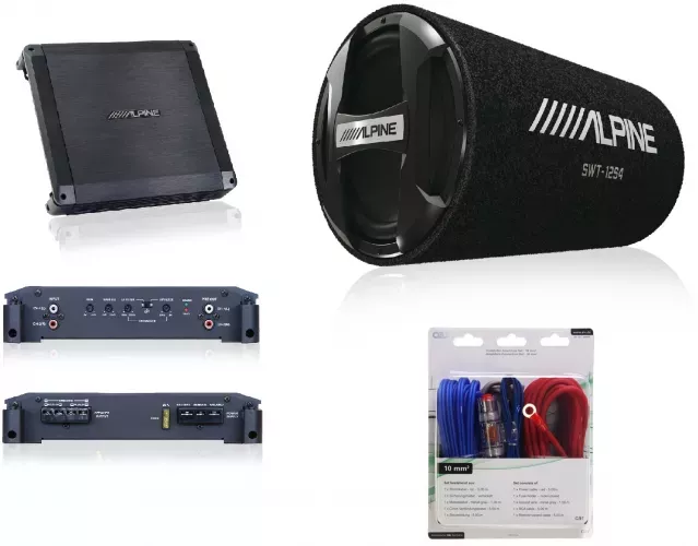 Pachet Alpine SWT-12S4 Subwoofer tub 30cm + BBX-T600 Amplificator auto ...