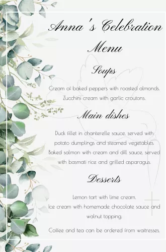 Set 10 flyere tip Meniu Nunta model 10x15 personalizabil model nunta 4 ...