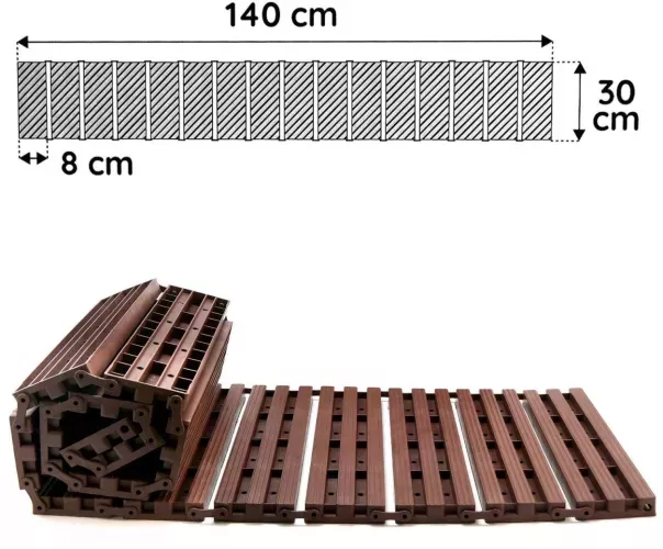 Poteca de gradina polipropilena 30x8.5 cm 140 cm 2171563 - cel.ro