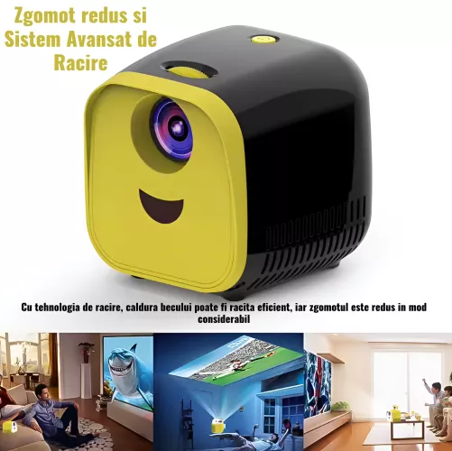 Videoproiector copii Portabil Rezolutie1920 x 1080 Full HD Functie de ...