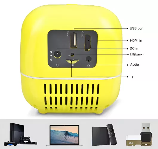 Videoproiector copii Portabil Rezolutie1920 x 1080 Full HD Functie de ...