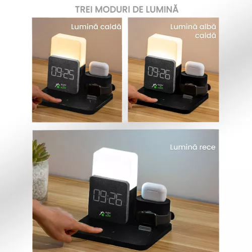 Incarcator wireless/Statie de incarcare rapida 6 in 1 Multifunctionala ...
