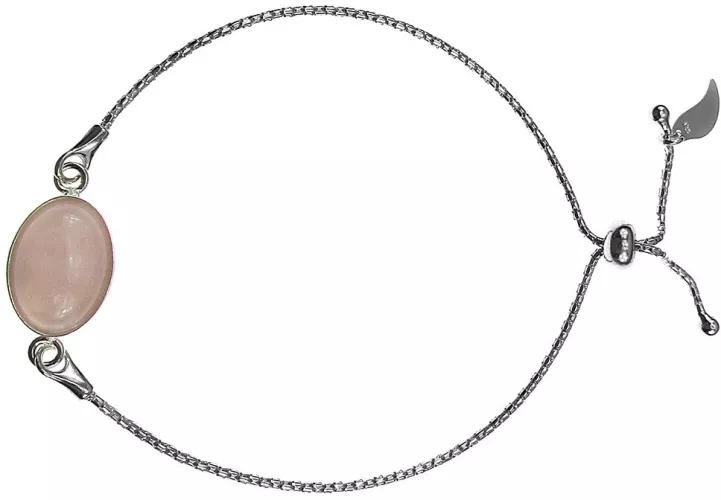 Bratara argint reglabila cu cuart roz oval 14x10 MM 35r0_949755151 - cel.ro