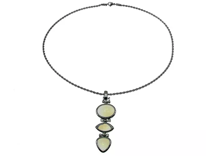 Colier inox cu pandantiv lung de opalit 9svq_949755146 - cel.ro